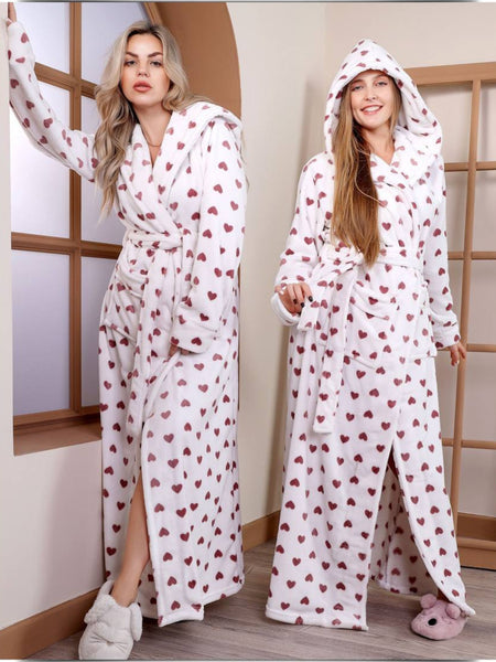 Elegant long winter robe for women – Farawlaya.com